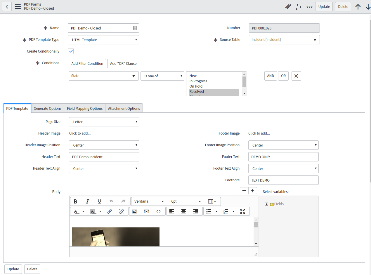 service offering template servicenow