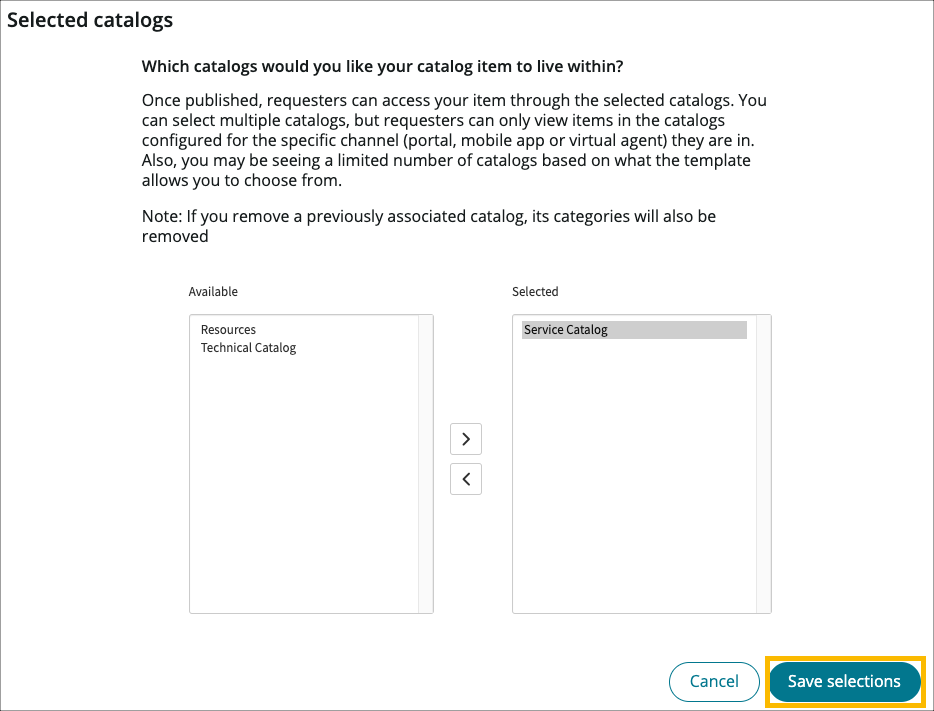 Exercise Select A Destination Table And Location For The Catalog Item exercise-select-a-destination-table-and-location-for-the-catalog-item