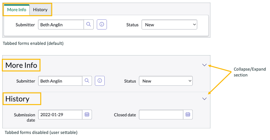 Form Sections | ServiceNow Developers