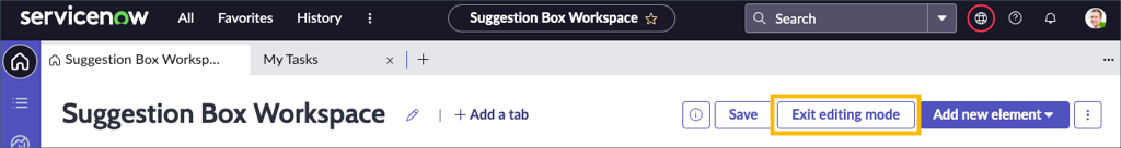 Editing Workspace Elements | ServiceNow Developers
