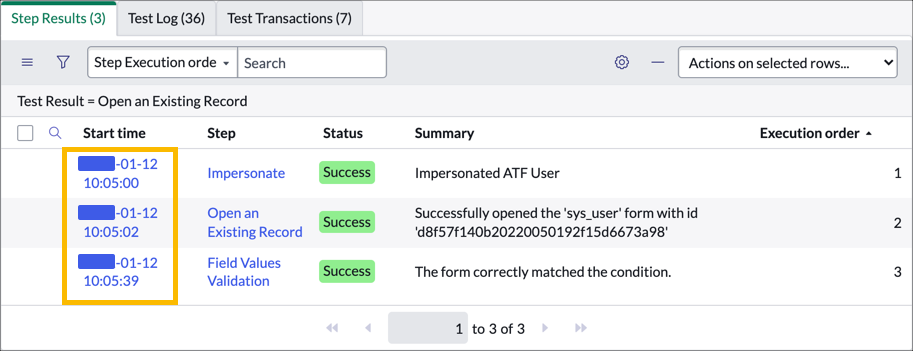 Viewing Test and Test Step Results | ServiceNow Developers
