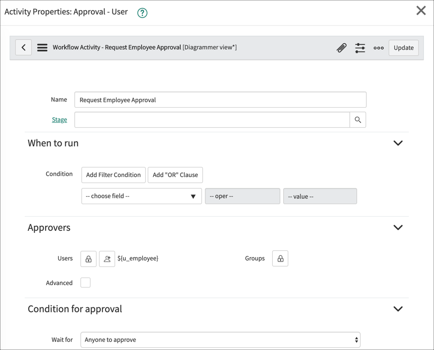 Configuring Workflow Activities | ServiceNow Developers