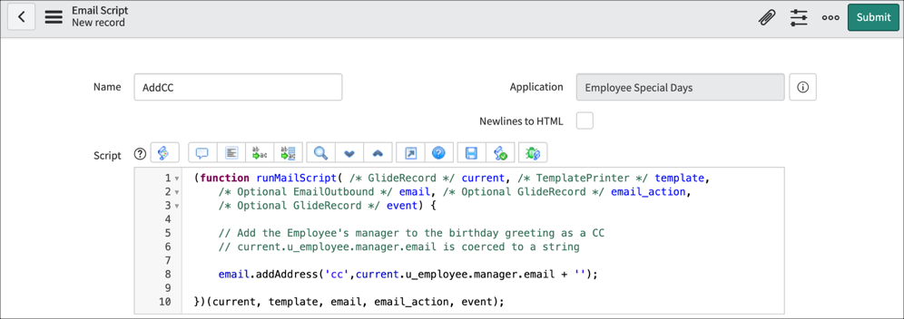 Notification Email Scripts ServiceNow Developers