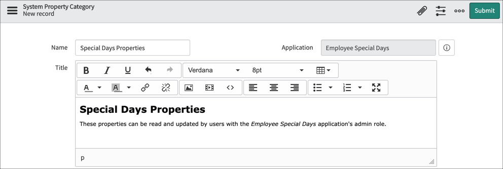 Create a System Property Category | ServiceNow Developers