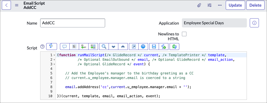 Notification Email Scripts | ServiceNow Developers