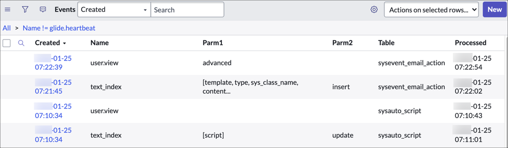 Checking for Events | ServiceNow Developers