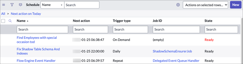 What is on the Schedule? | ServiceNow Developers
