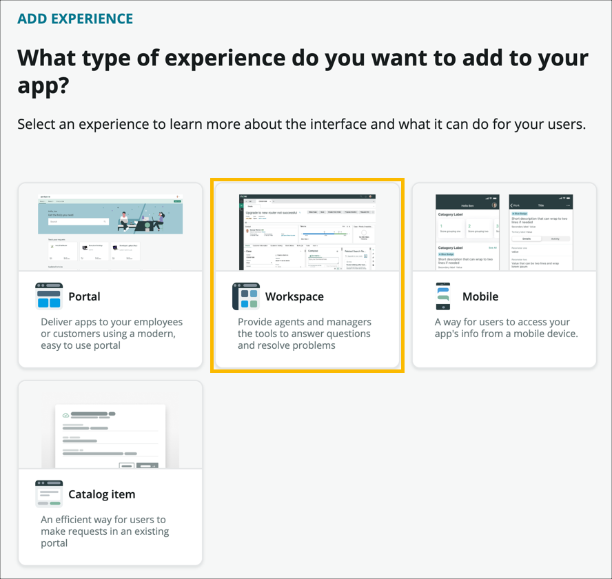 Exercise: Create a Workspace | ServiceNow Developers