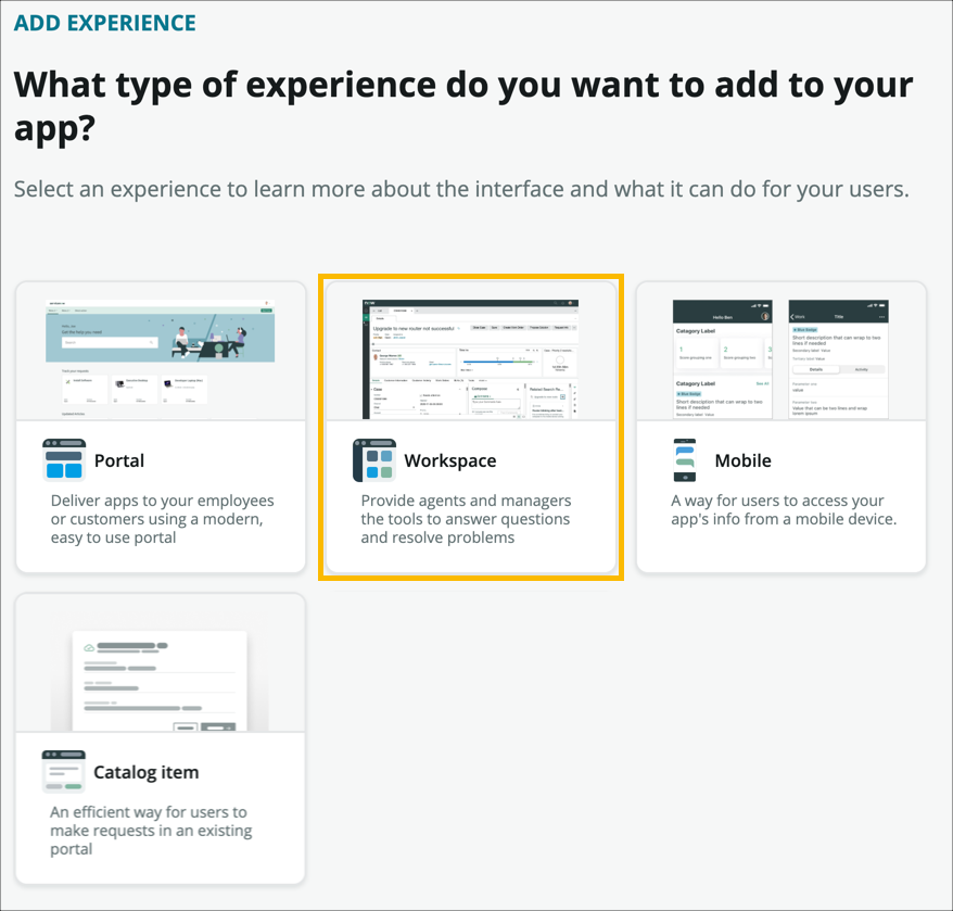 Creating a Workspace | ServiceNow Developers