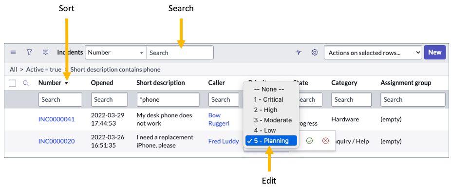 Lists | ServiceNow Developers