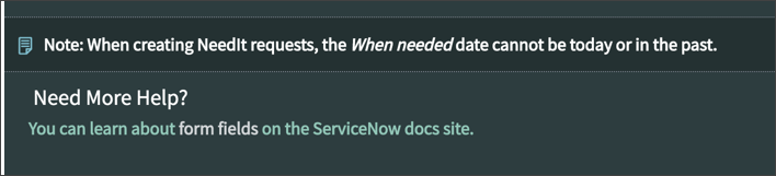 Exercise: Add Content to NeedIt Form Embedded Help Records | ServiceNow Developers