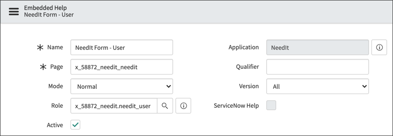 Exercise: Create Embedded Help Records | ServiceNow Developers