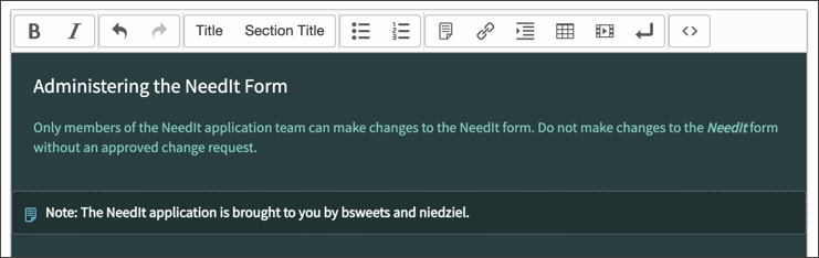 Exercise: Add Content to NeedIt Form Embedded Help Records | ServiceNow Developers
