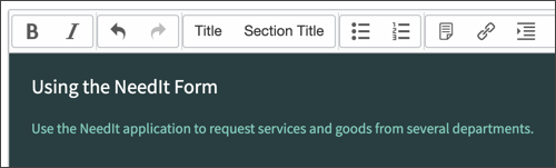 Exercise: Add Content to NeedIt Form Embedded Help Records | ServiceNow ...
