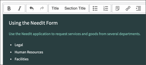 Exercise: Add Content to NeedIt Form Embedded Help Records | ServiceNow ...