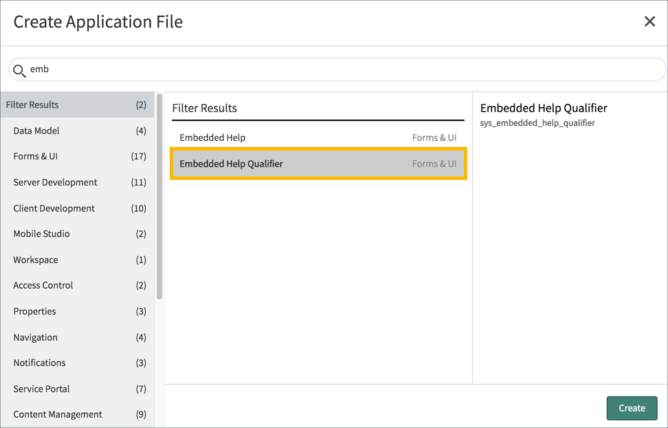 Embedded Help Qualifiers | ServiceNow Developers