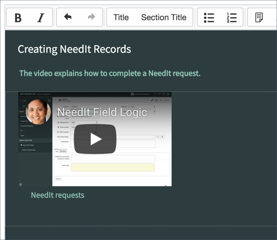 Exercise: Create an Embedded Help Qualifier for New NeedIt Records | ServiceNow Developers