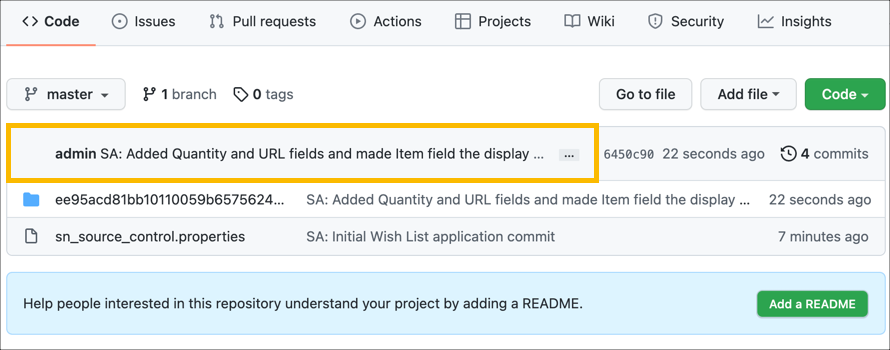 Exercise: Commit Changes | ServiceNow Developers