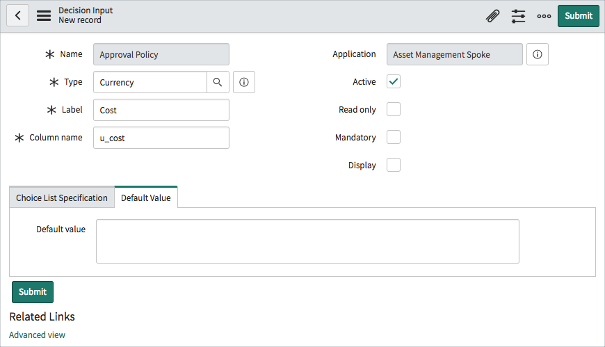 Creating Decision and Answer Tables | ServiceNow Developers