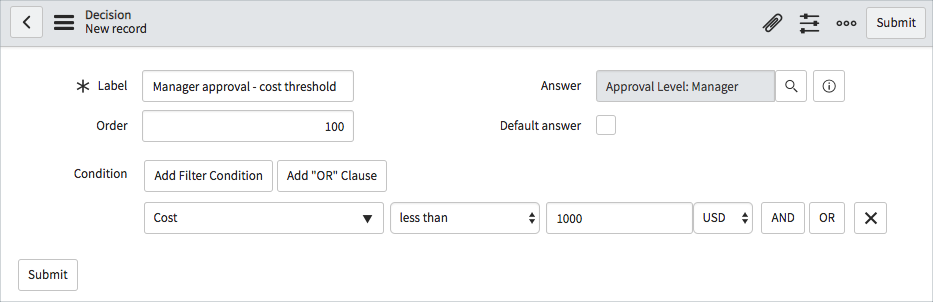 Creating Decision and Answer Tables | ServiceNow Developers
