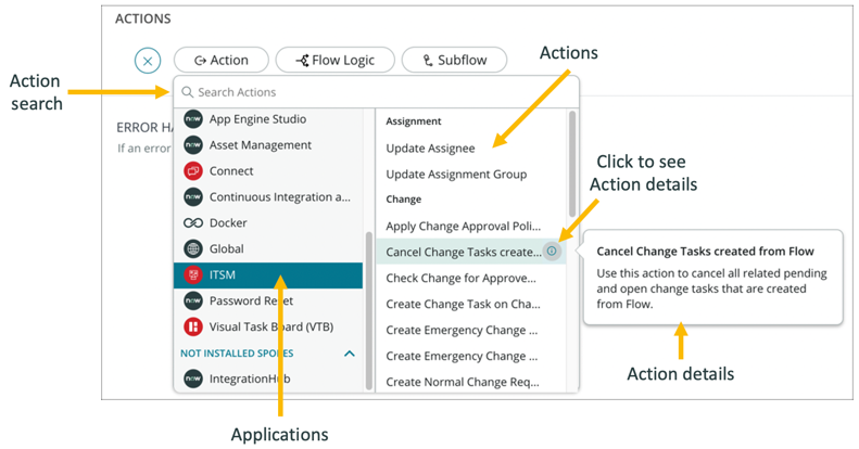 Adding Actions to a Flow | ServiceNow Developers