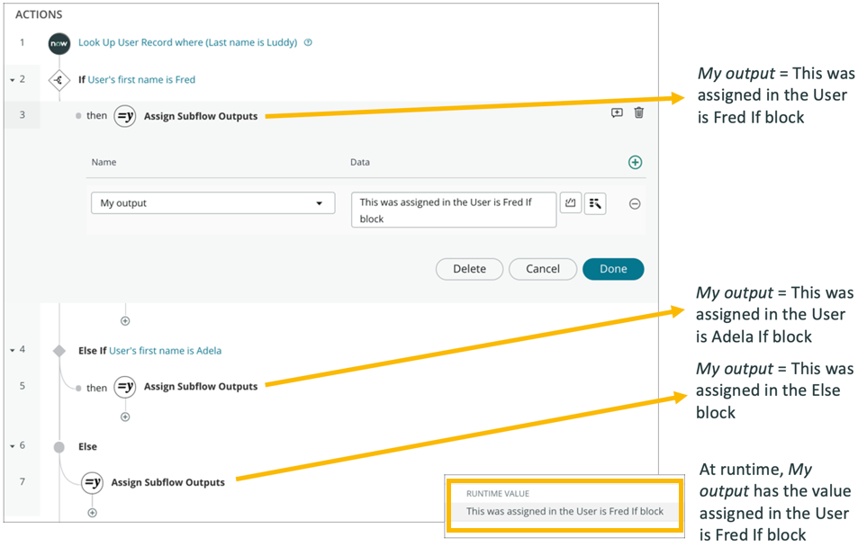 Assigning Subflow Outputs | ServiceNow Developers