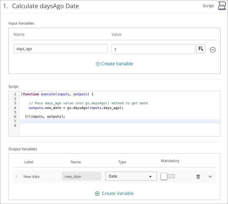 Exercise: Add Action Inputs and Outputs | ServiceNow Developers