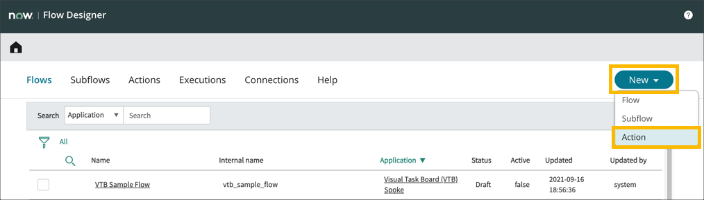 Creating Actions | ServiceNow Developers