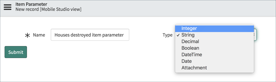 Action Item Parameters | ServiceNow Developers