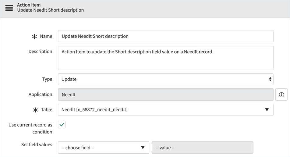 Exercise: Action Items and Action Item Parameters | ServiceNow Developers