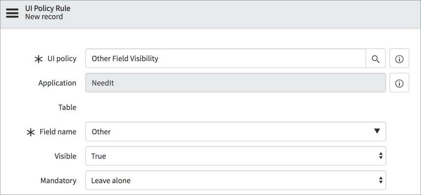 Exercise: Screen UI Policy | ServiceNow Developers