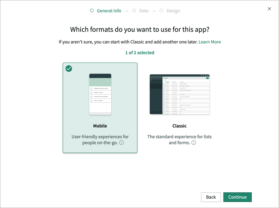 Guided App Creator - General Info Pane | ServiceNow Developers