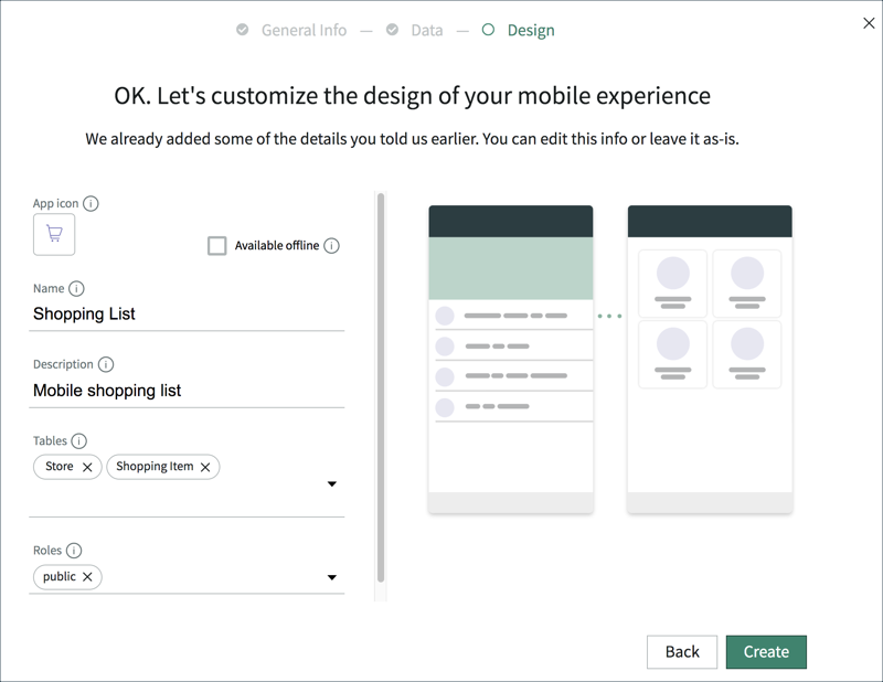 Exercise: Design the Shopping List Application | ServiceNow Developers