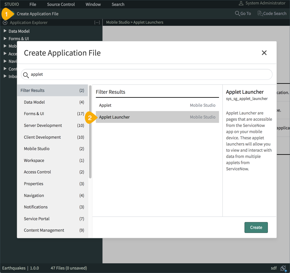 Creating Applet Launchers | ServiceNow Developers