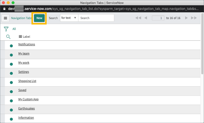 Navigation Bar | ServiceNow Developers