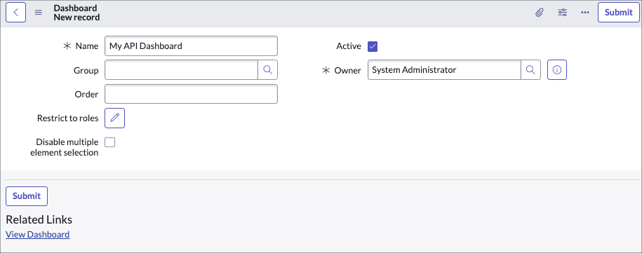 Creating Dashboards | ServiceNow Developers