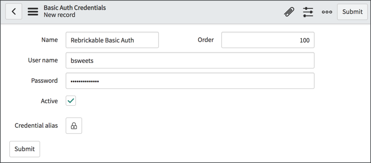 Creating Credentials | ServiceNow Developers