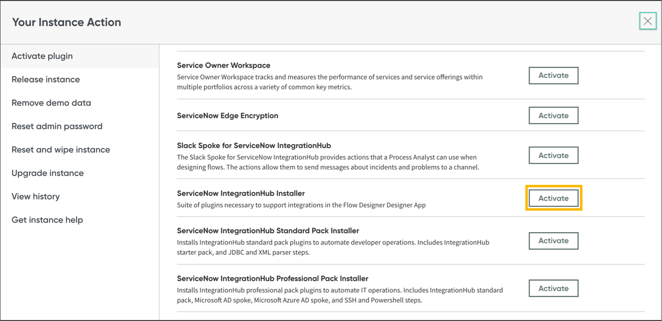 Activating IntegrationHub | ServiceNow Developers