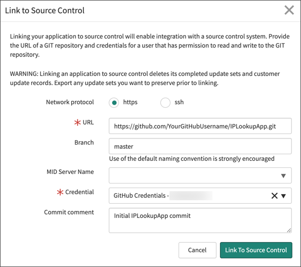 Exercise: Save the IPLookup Application (Optional) | ServiceNow Developers