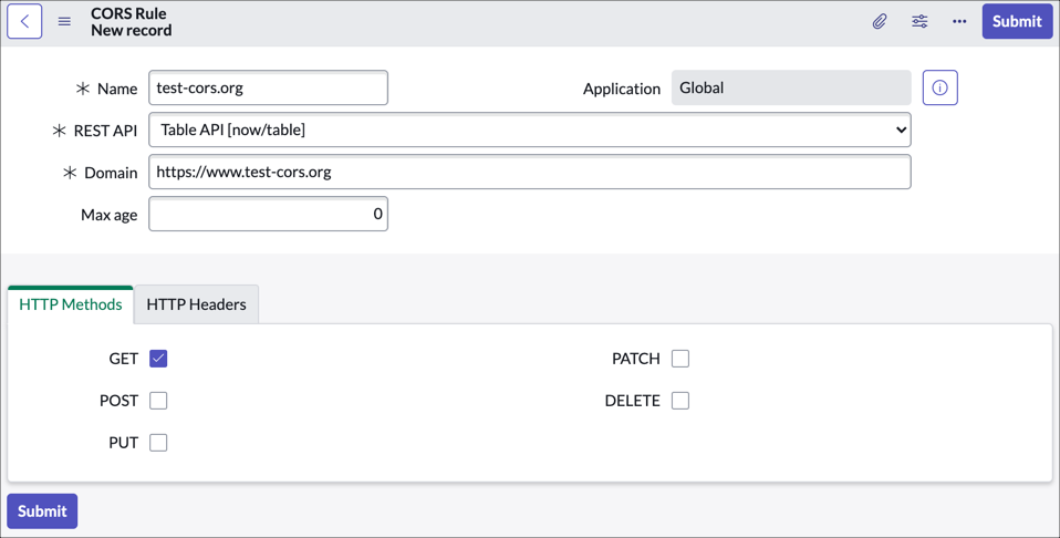 CORS Rules | ServiceNow Developers
