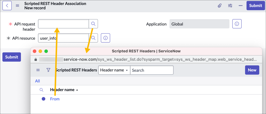 Resource Request Header and Query Parameter Associations | ServiceNow ...