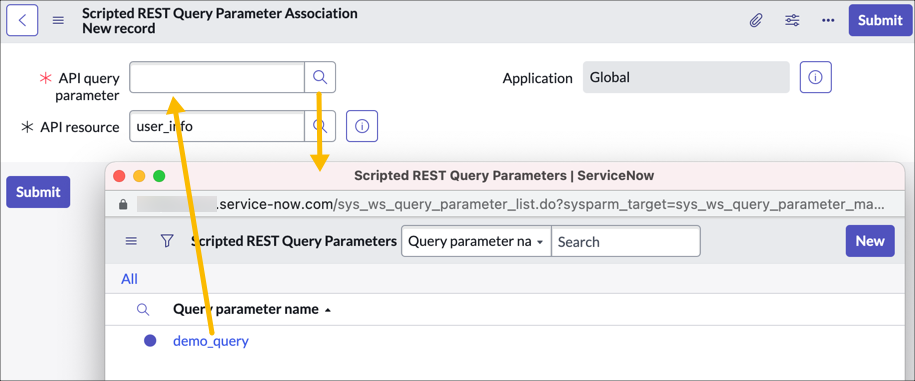 Resource Request Header and Query Parameter Associations | ServiceNow Developers