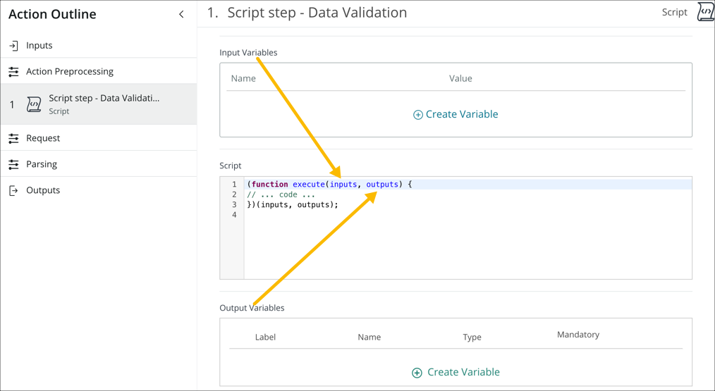 Action Preprocessing: Script Step | ServiceNow Developers