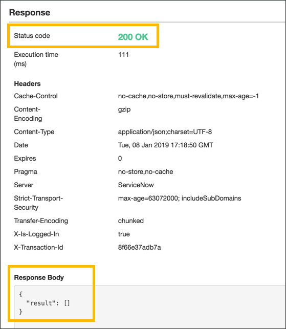 ServiceNow API Response | ServiceNow Developers