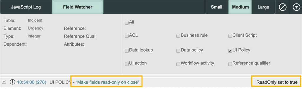 Debugging UI Policies | ServiceNow Developers