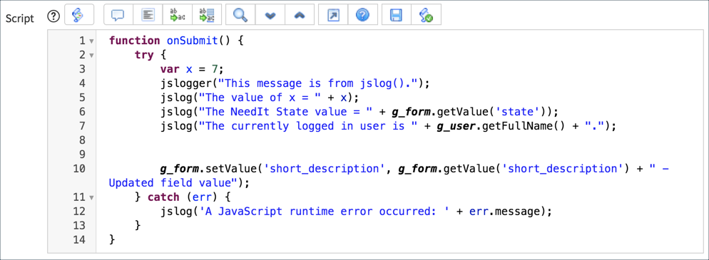 Exercise: Debugging Client-side Scripts | ServiceNow Developers