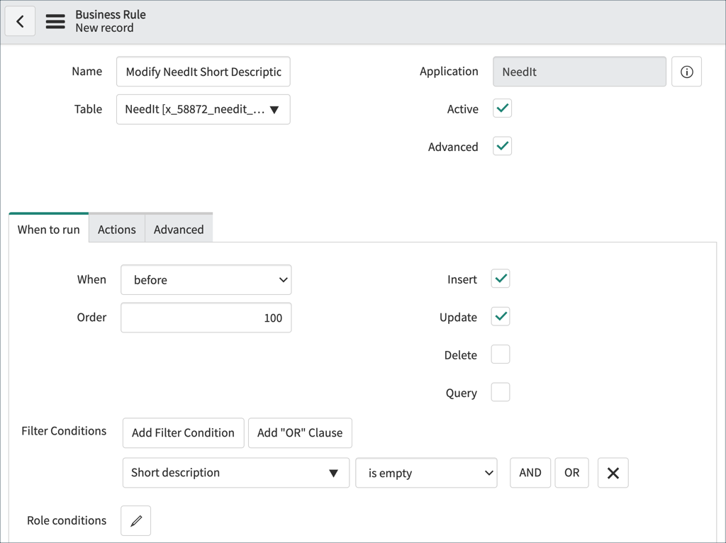 Business Rules ServiceNow Developers