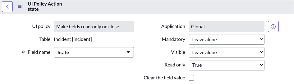 UI Policy Actions | ServiceNow Developers