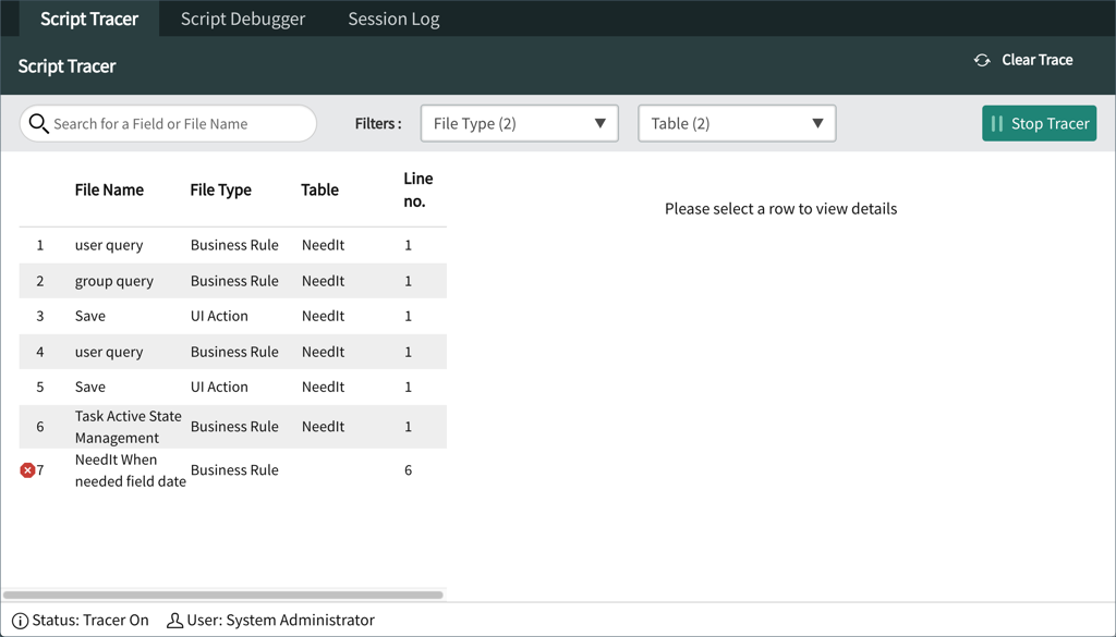 Script Tracer | ServiceNow Developers