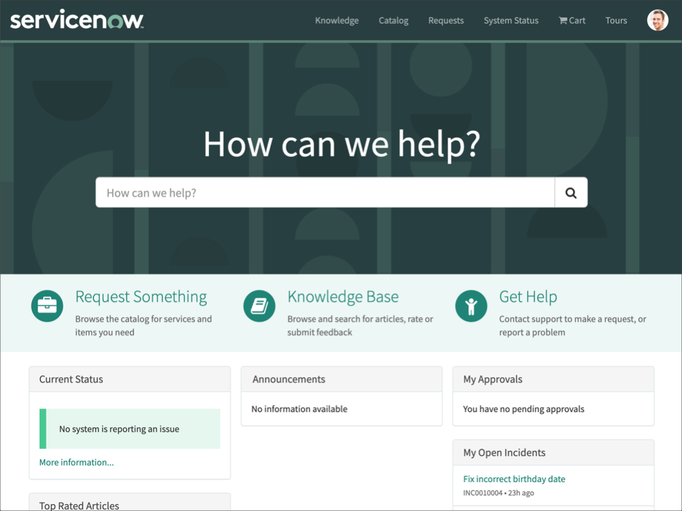 Portal Anatomy | ServiceNow Developers